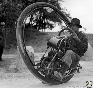 The motorcycle invented by Italian M. Goventosa Udine wheel (1931 ...