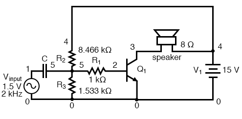 Coupling capacitor prevents voltage divider bias from flowing into ...