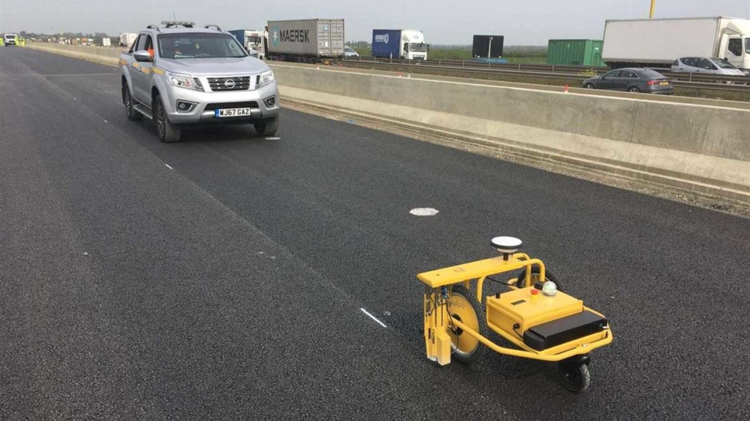 Road-Marking Robot Improves Safety On UK Roads